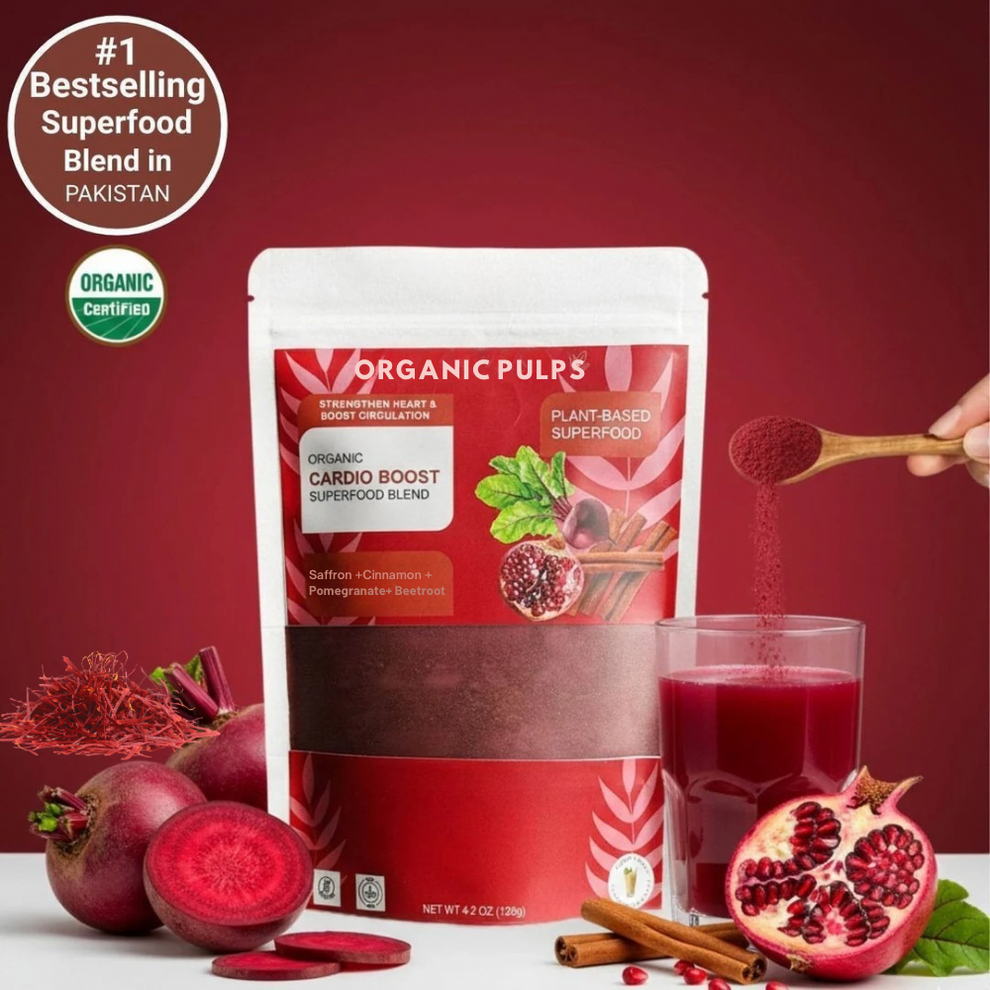 ORGANIC CARDIO BOOST BLEND - SAFFRON EDITION ⚜️ – ORGANIC PULPS🍃